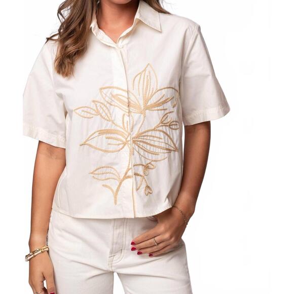 Current Air | Tops | New Current Air Sol Stitch Buttonup Shirt In Cream ...
